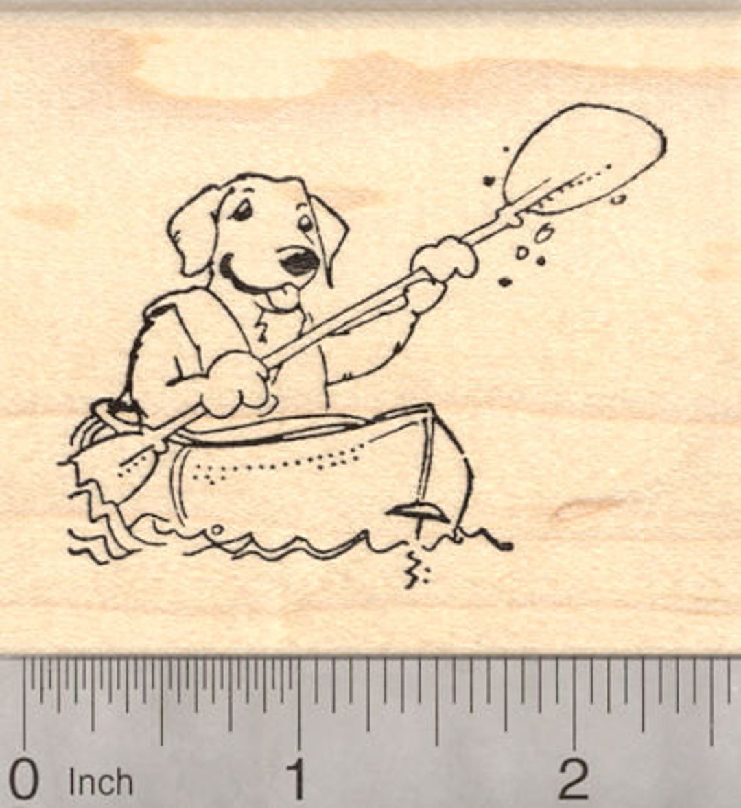 Kayaking Dog Rubber Stamp Labrador Retriever Paddling Kayak - Etsy