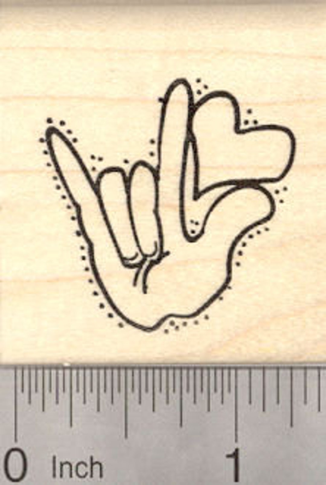 Sign Language Rubber Stamp, I Love You, With Heart, Valentine's Day ...