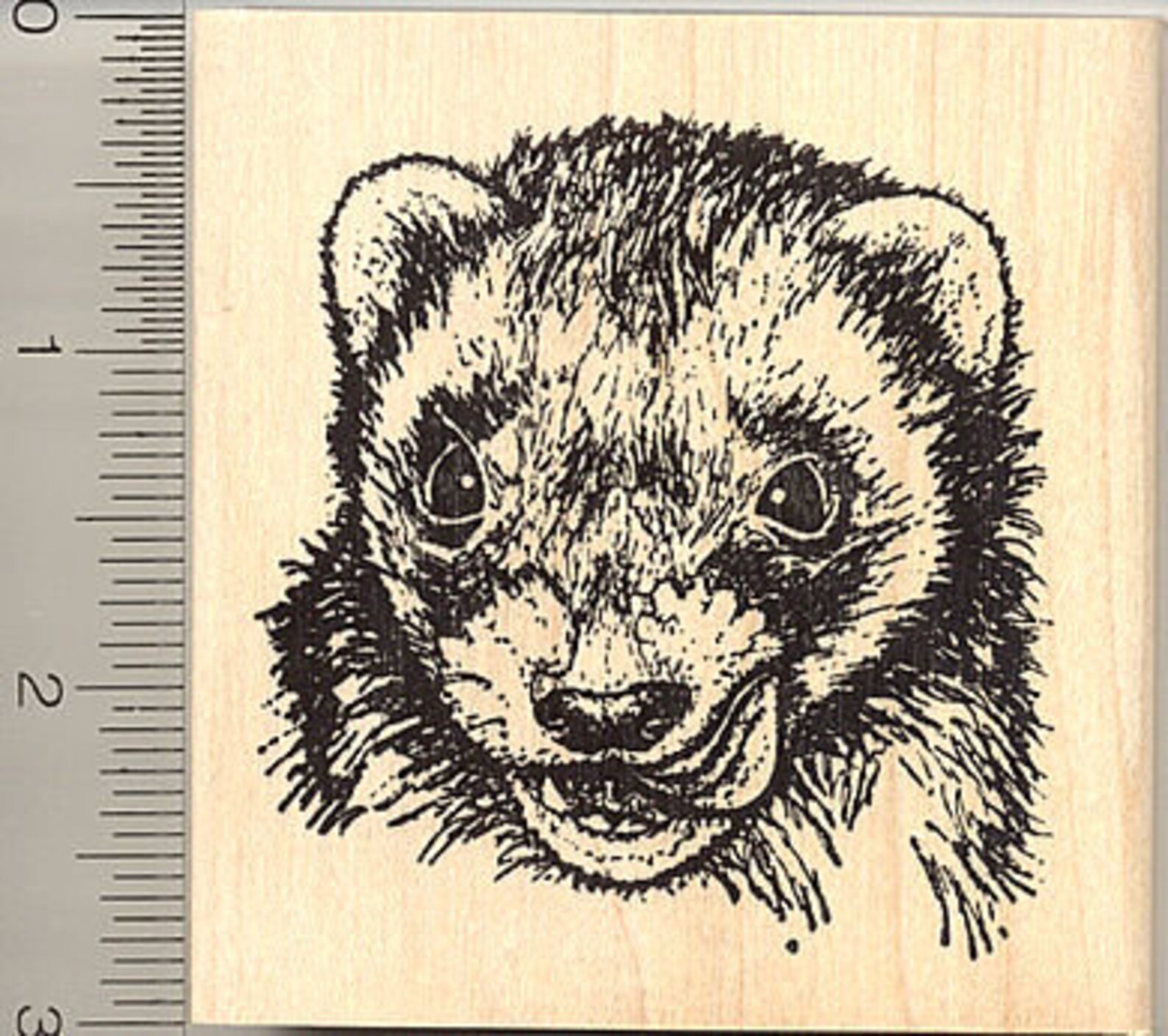 Ferret Rubber Stamp, Detailed and Realistic Face L6201 Wood Mounted - Etsy