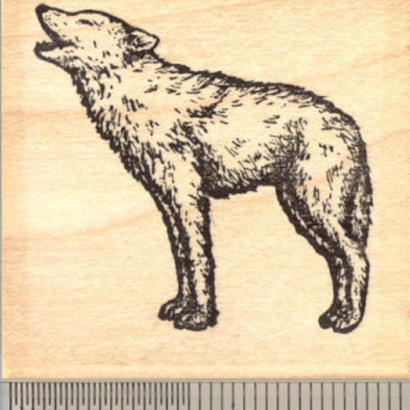 Howling Wolf Stamp - Etsy