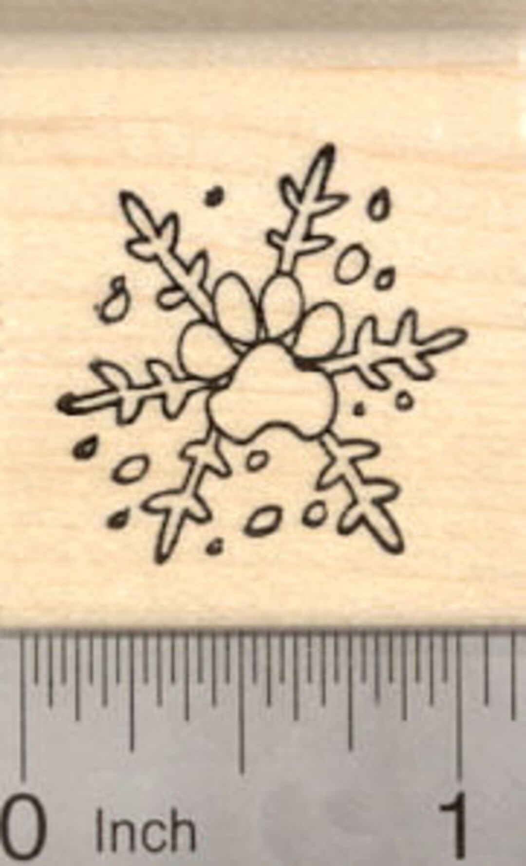 Paw Print Snowflake Rubber Stamp, Winter Snow D19916 Wood Mounted - Etsy