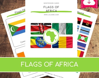 Montessori Flags of North America Nomenclature Cards & Puzzle Maps ...