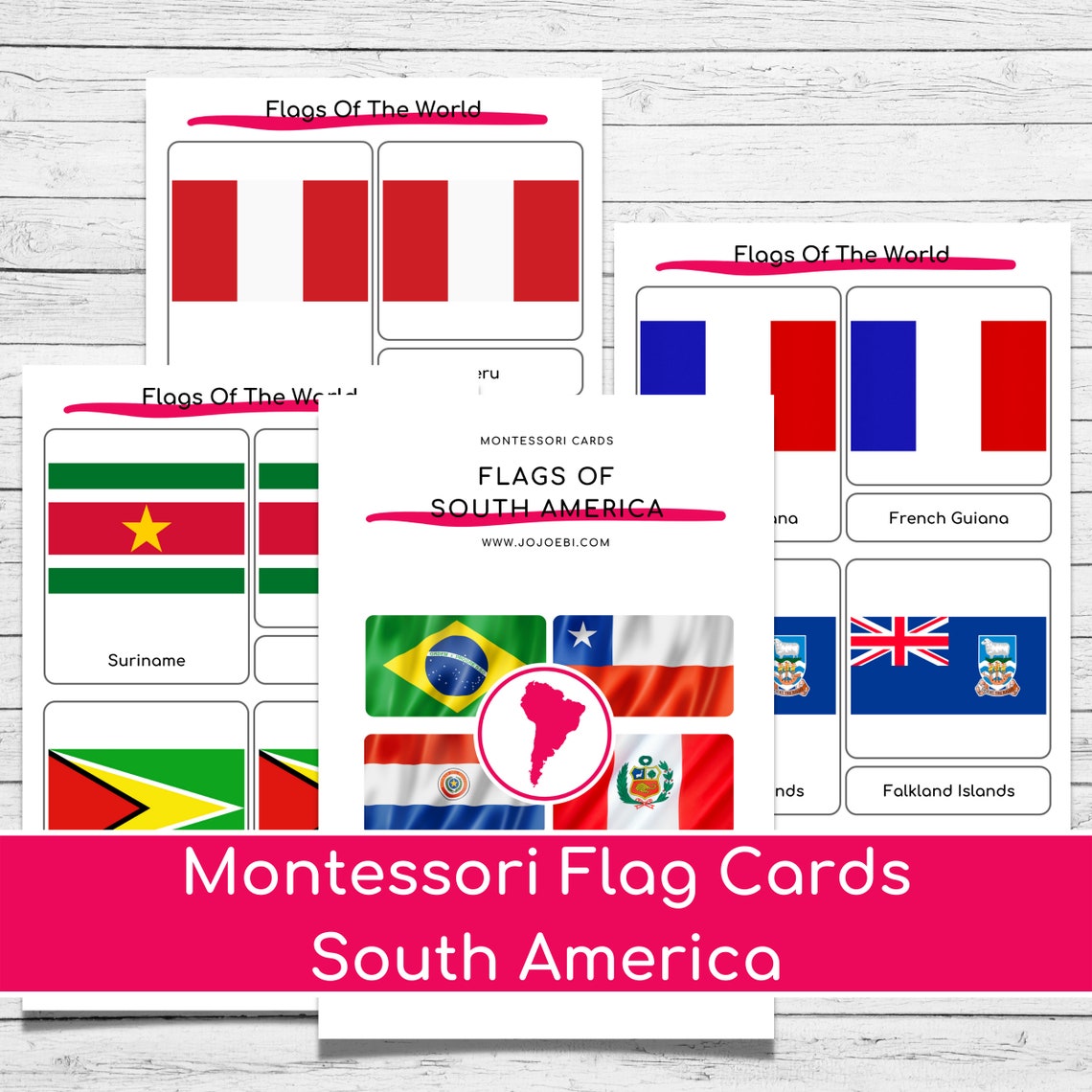 Montessori Flags of South America Nomenclature Cards & Puzzle | Etsy