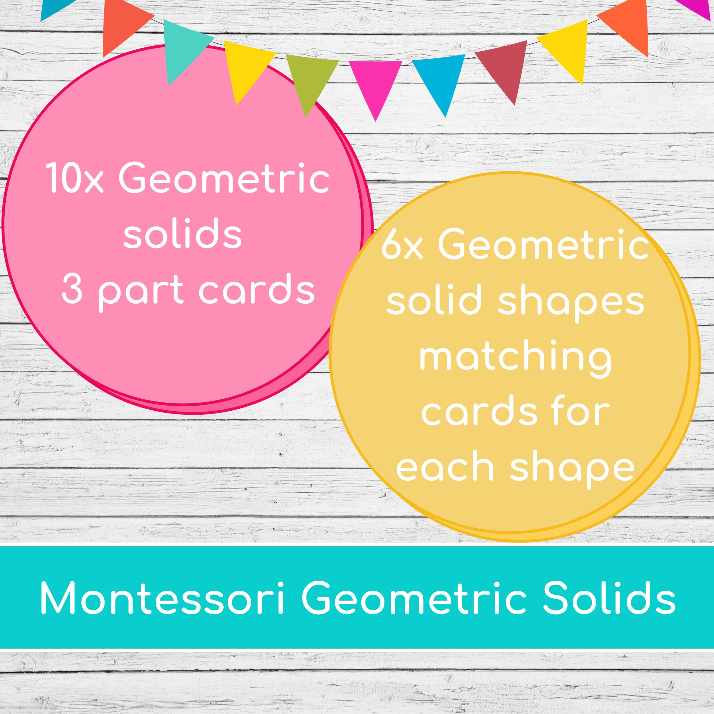 Montessori Geometric Solids 3 Part Cards PDF Montessori | Etsy