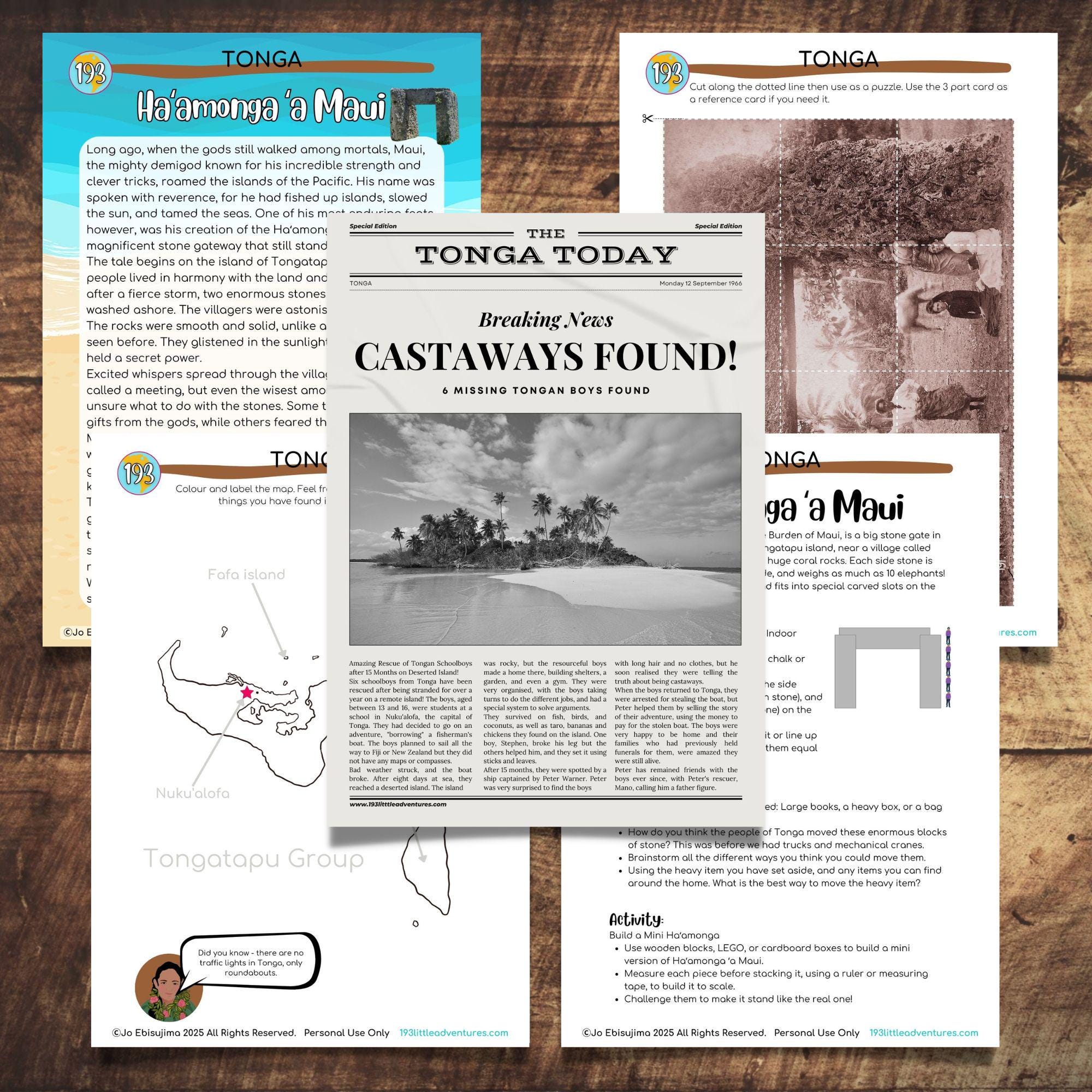 TONGA - a 193 Little Adventures Pack - Printable Culture Packs for ...