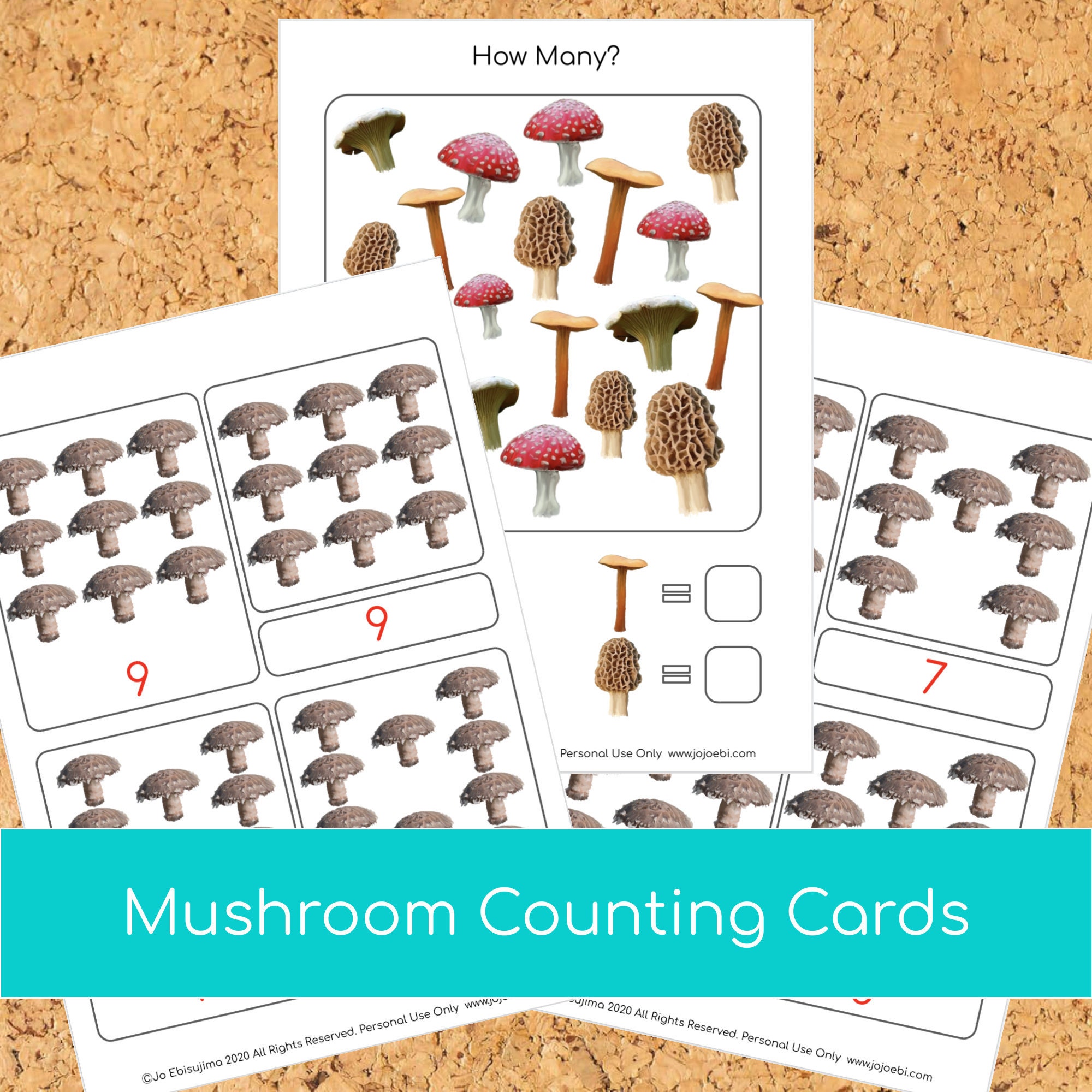 Montessori Mushroom Counting Cards - Etsy