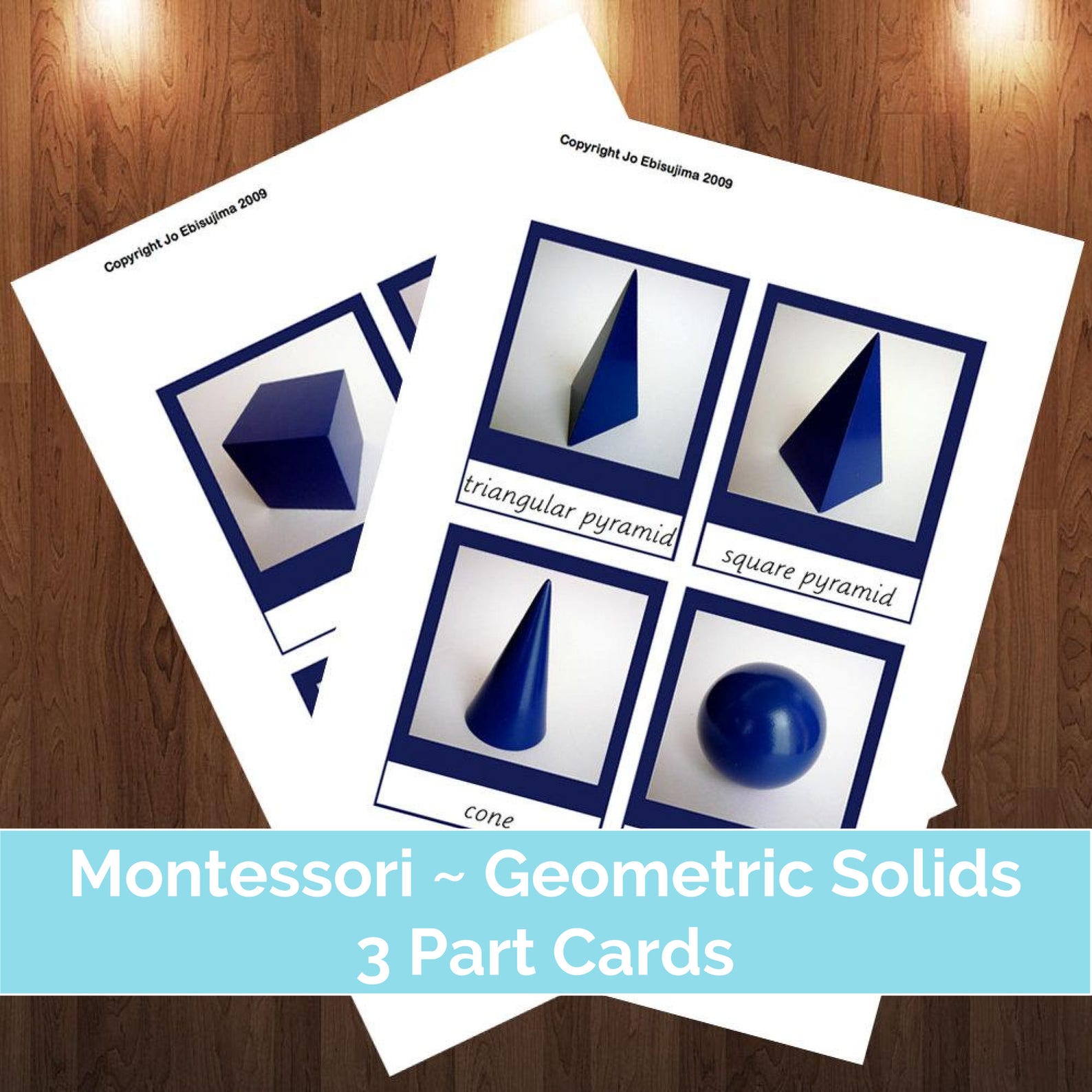 Montessori Geometric Solids 3 Part Cards PDF Montessori | Etsy