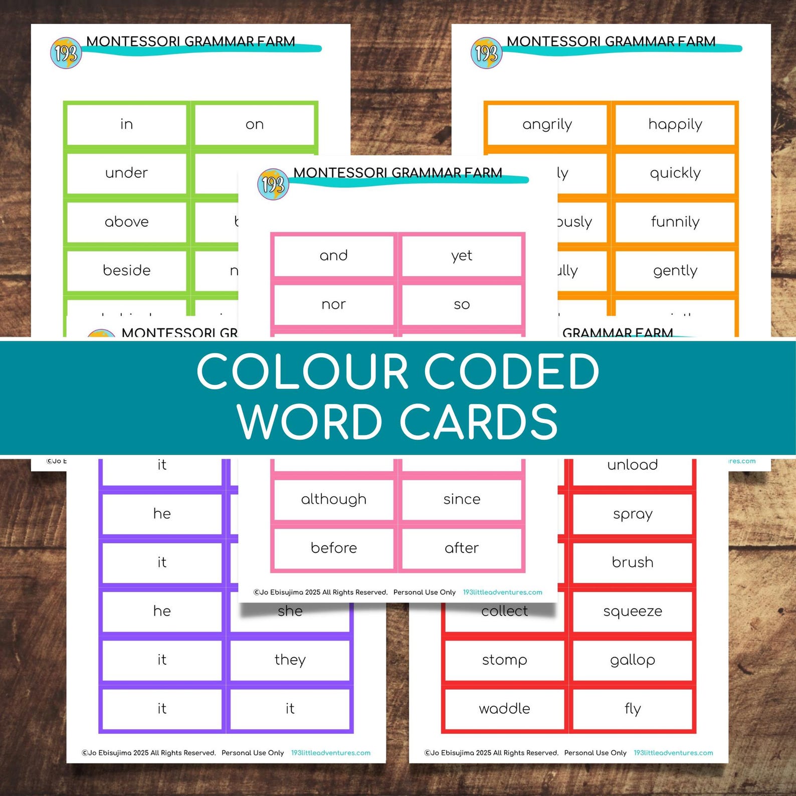 Montessori Grammar Farm Printable | Grammar Symbols, Word Cards, 3-part ...