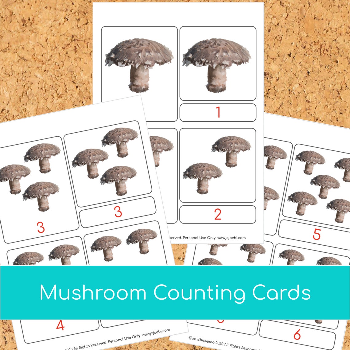 Montessori Mushroom Counting Cards - Etsy