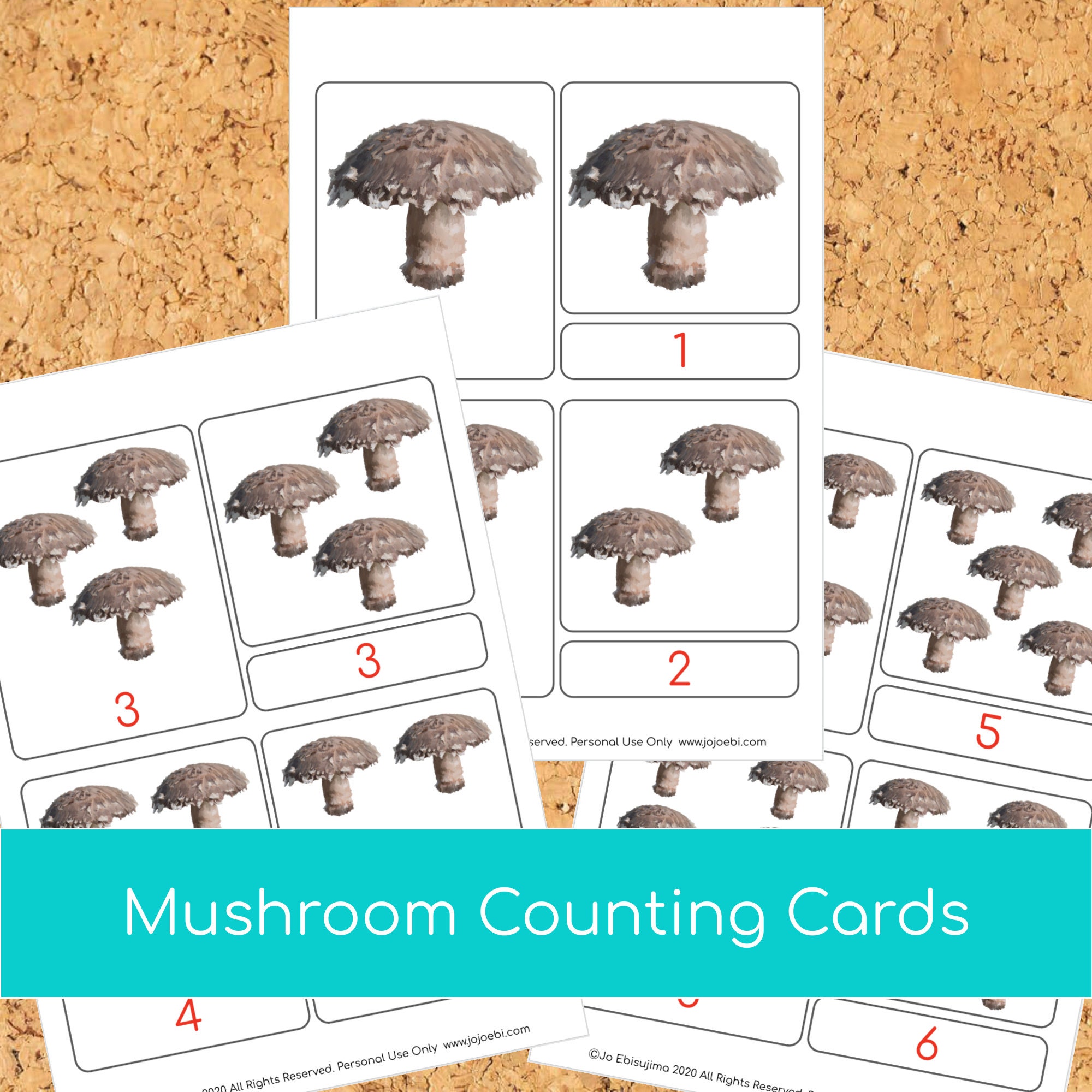 Montessori Mushroom Counting Cards - Etsy