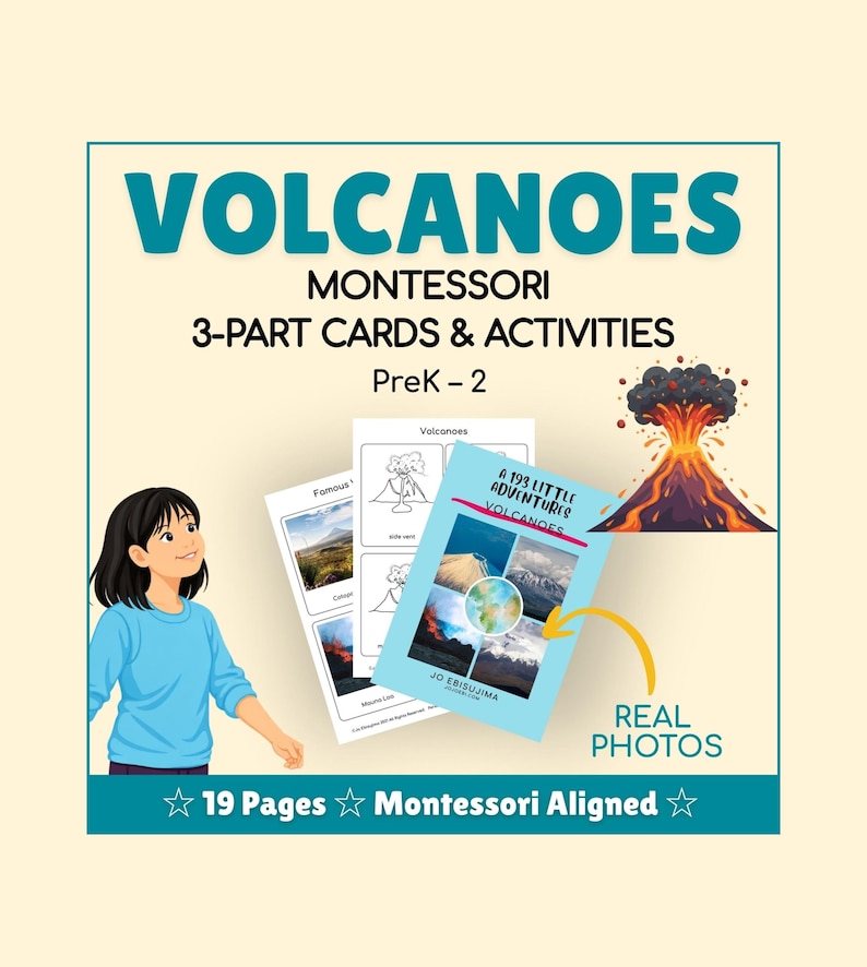 Volcano Montessori 3-part Cards: Educational Homeschool (PDF) - Etsy