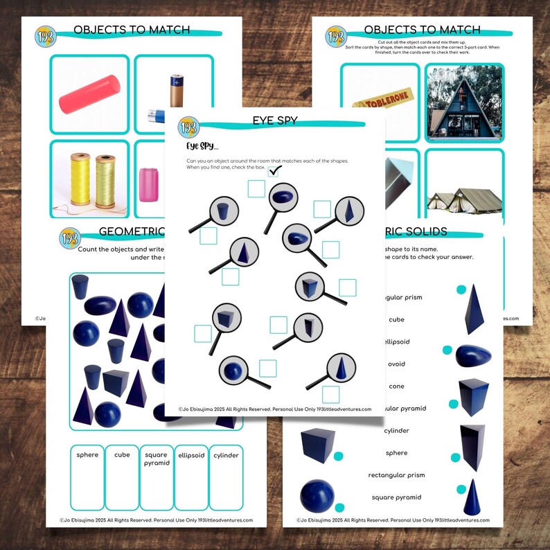 Montessori Geometric Solids 3-part Cards (PDF) and Activities - Etsy