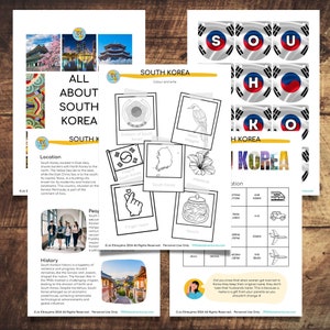 SOUTH KOREA a 193 Little Adventures Pack - Printable Culture Packs for ...
