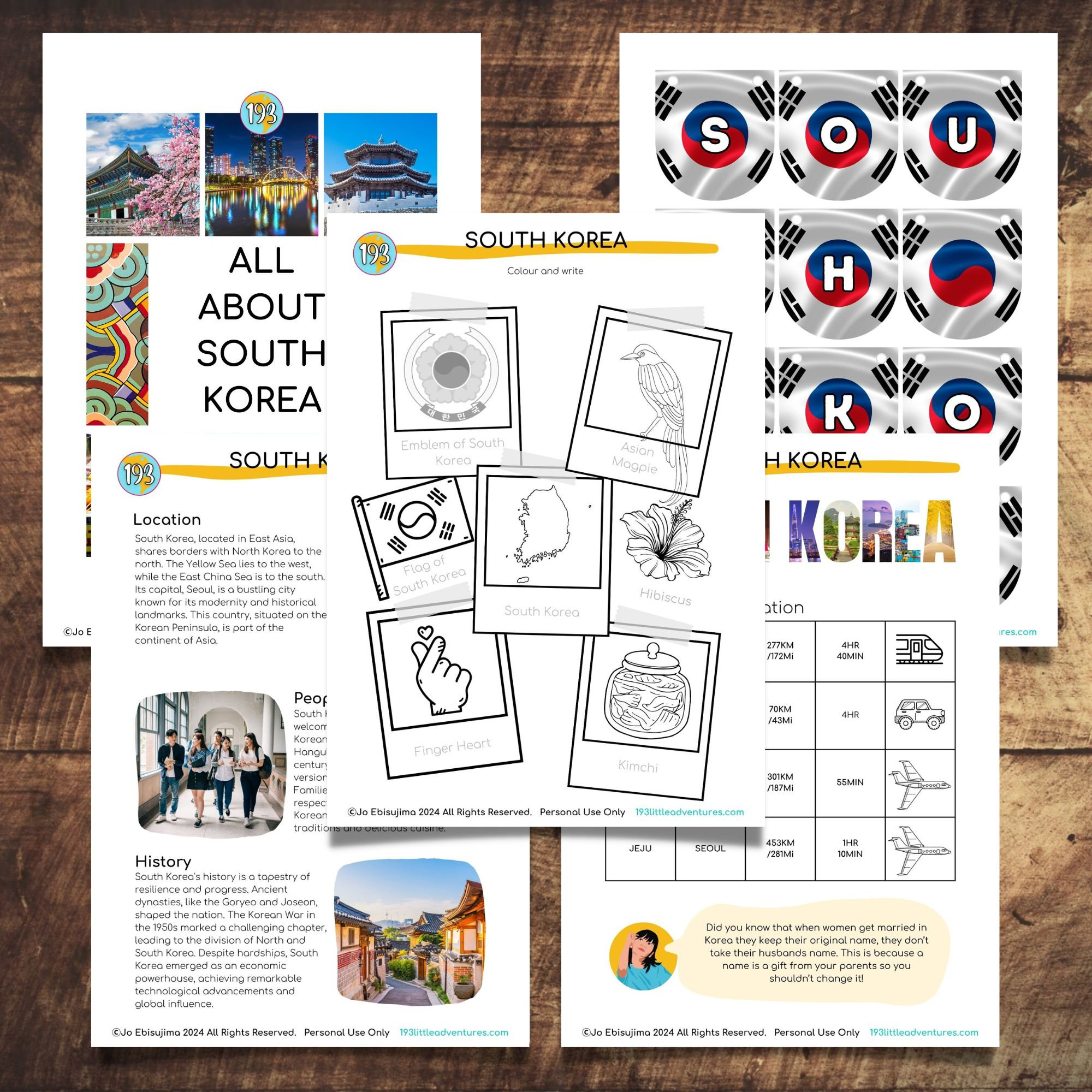 SOUTH KOREA a 193 Little Adventures Pack - Printable Culture Packs for ...