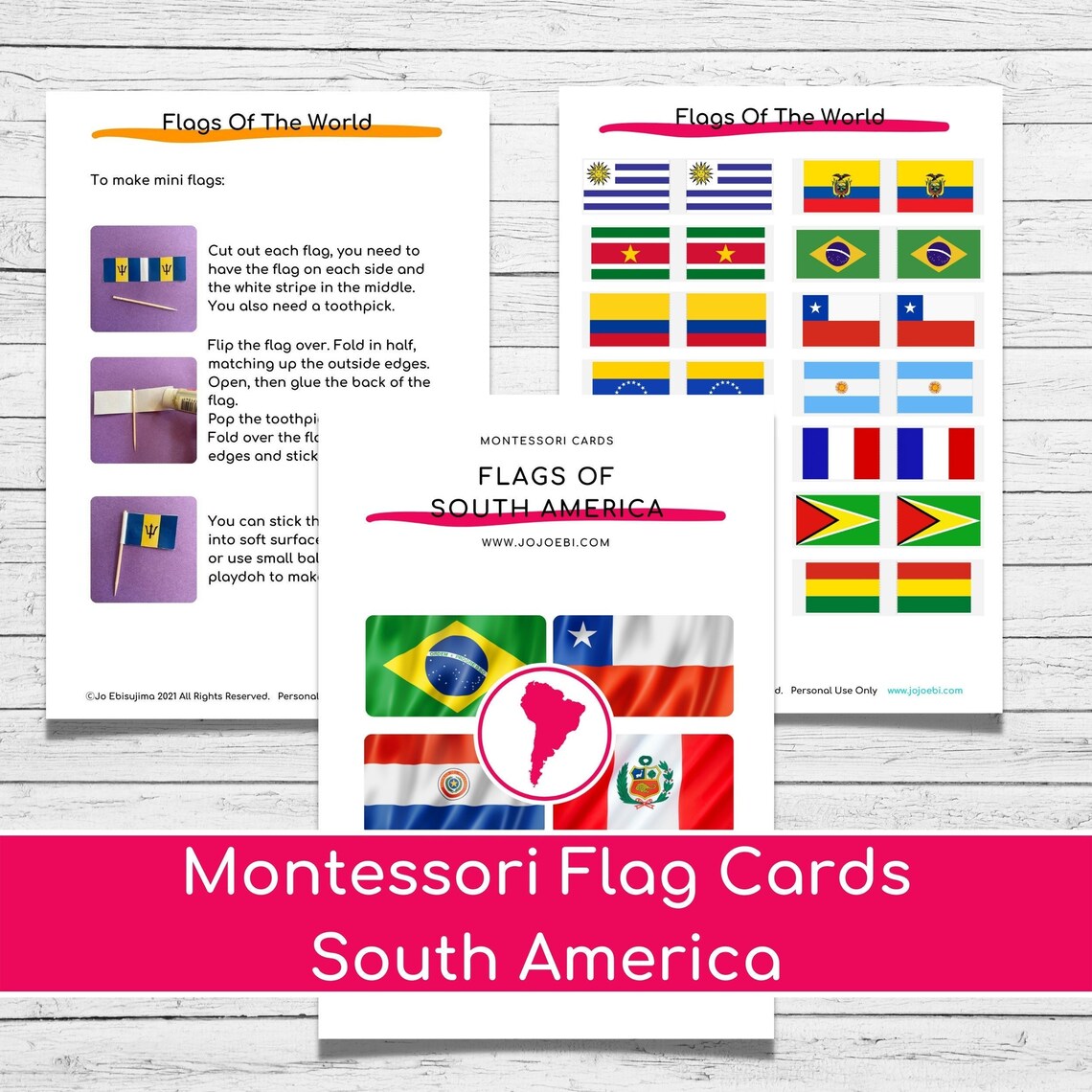 Montessori Flags of South America Nomenclature Cards & Puzzle | Etsy