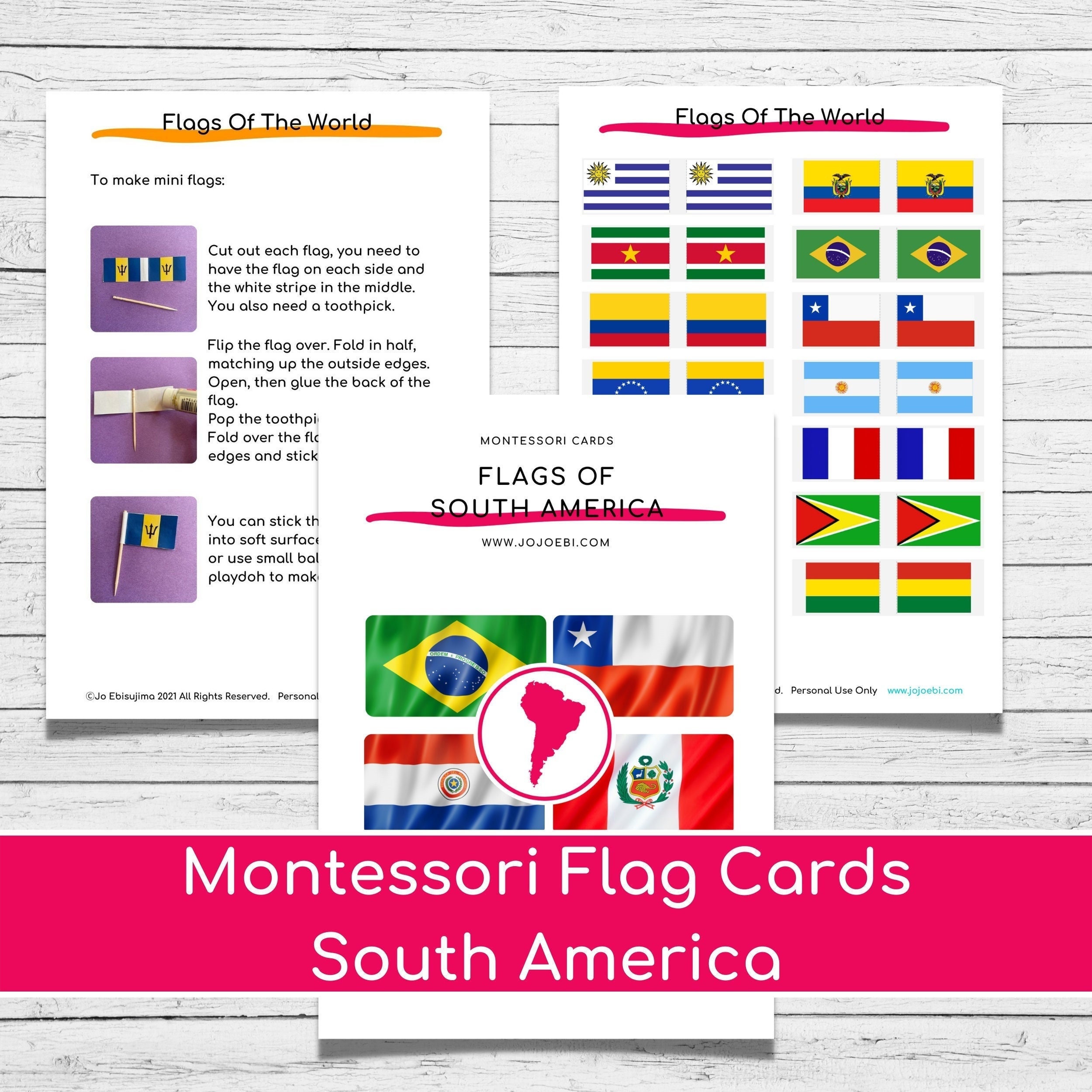 Montessori Flags of South America Nomenclature Cards & Puzzle Maps ...