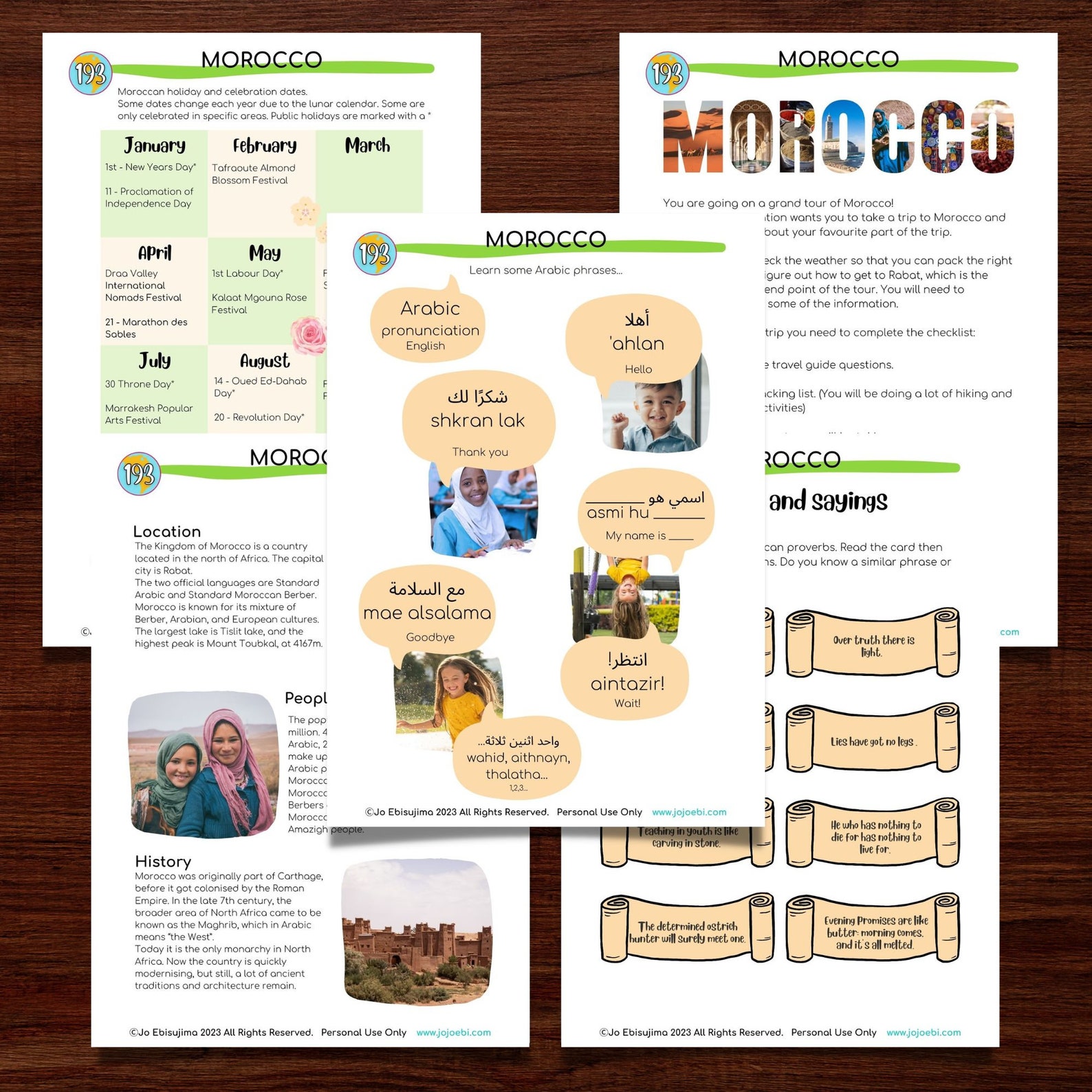 MOROCCO. 193 Little Adventures Pack - Printable Culture Packs for ...