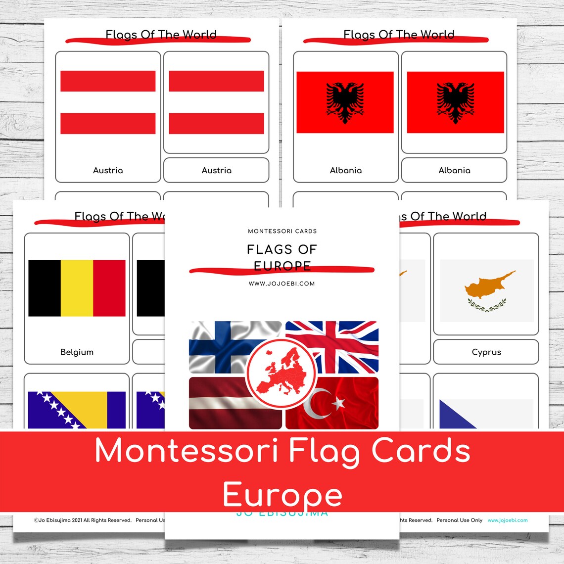 Montessori Flags of Europe Nomenclature Cards & Puzzle Maps | Three ...