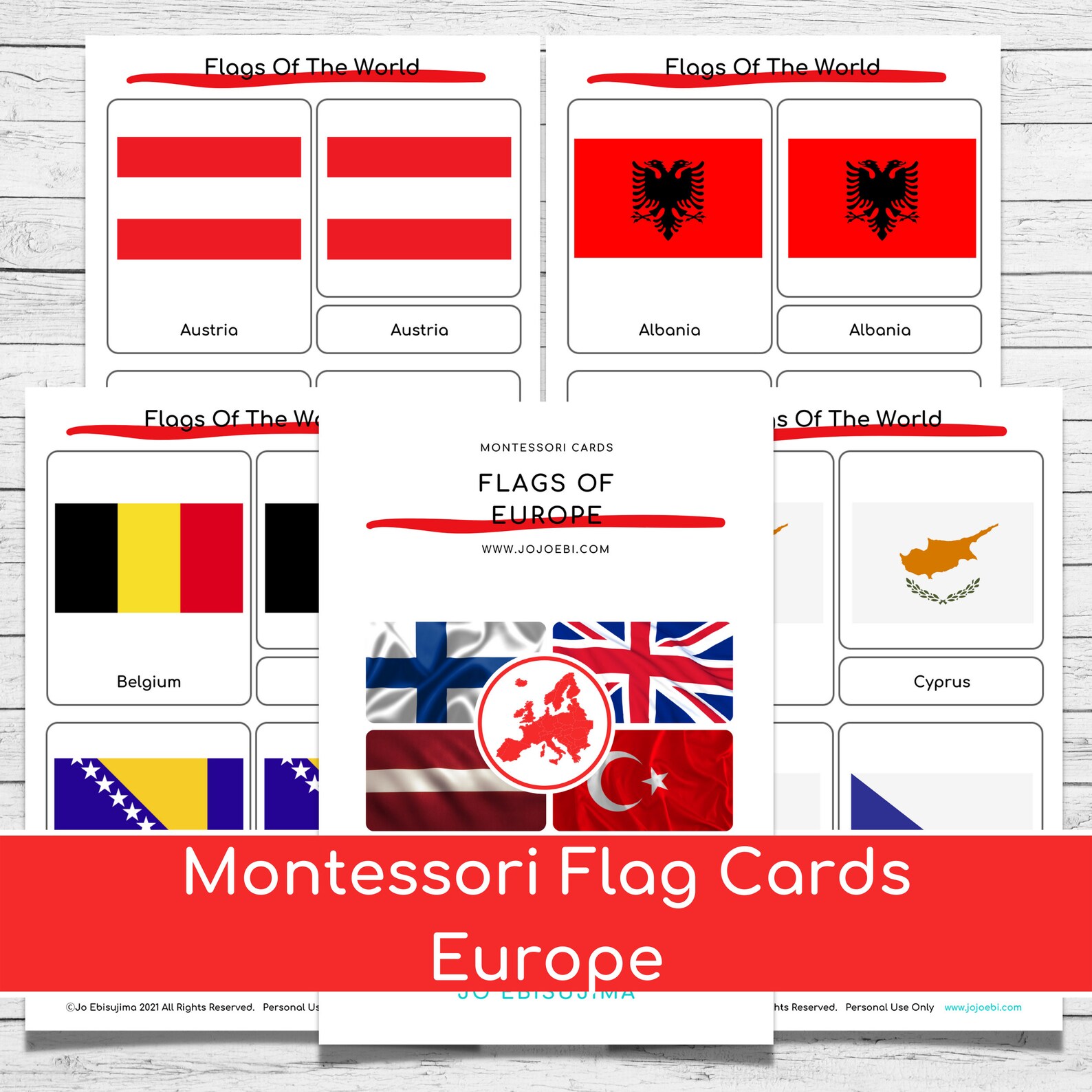 Montessori Flags of Europe Nomenclature Cards & Puzzle Maps | Three ...