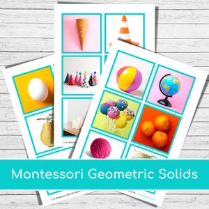 Montessori Geometric Solids 3 Part Cards PDF Montessori - Etsy