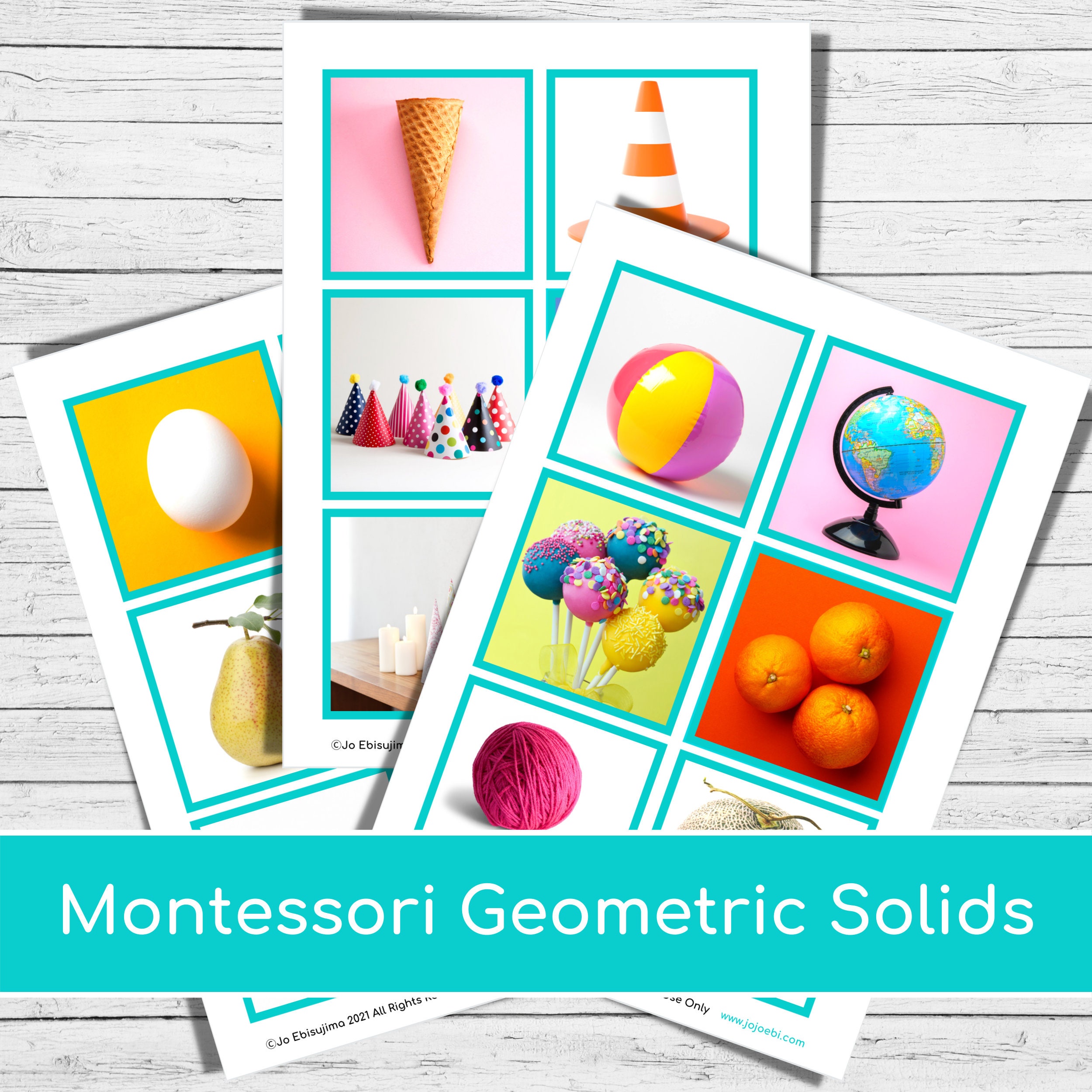 Montessori Geometric Solids 3 Part Cards PDF Montessori | Etsy
