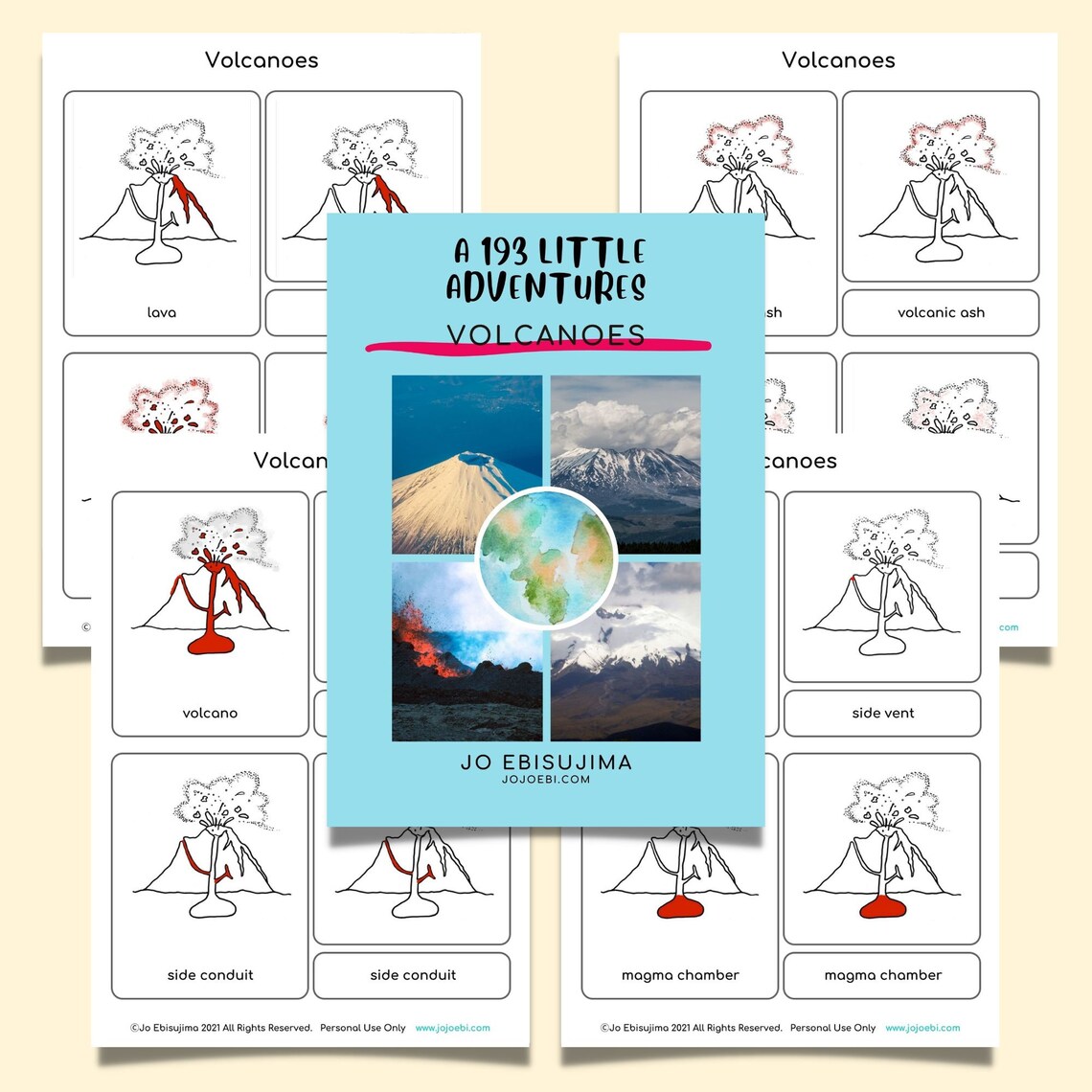 Volcano Montessori 3-part Cards: Educational Homeschool (PDF) - Etsy
