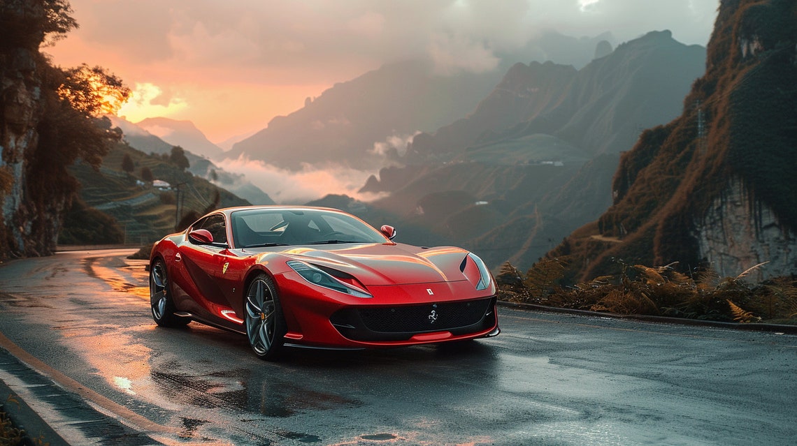 Ferrari Red Poster I Iconic Ferrari F8 Tributo Poster I Luxury Sports ...