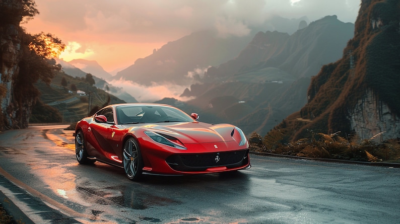 Ferrari Red Poster I Iconic Ferrari F8 Tributo Poster I Luxury Sports ...