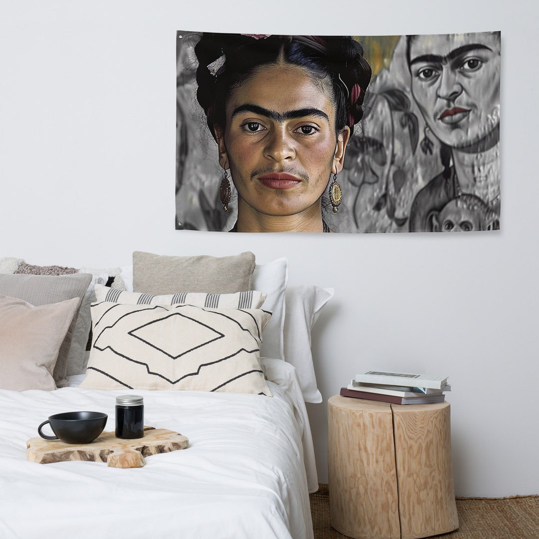 Frida Kahlo Flag I Vibrant Frida Kahlo Flag Poster I Mexican Art Icon ...