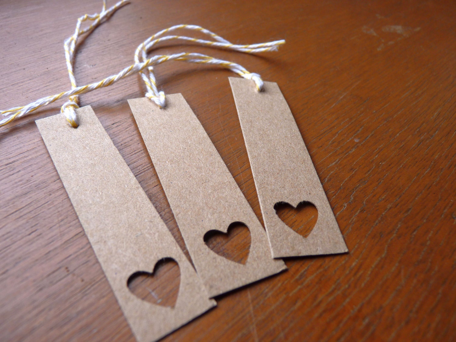 Brown Heart Bookmarks or Gift Tags Set of 3 - Etsy