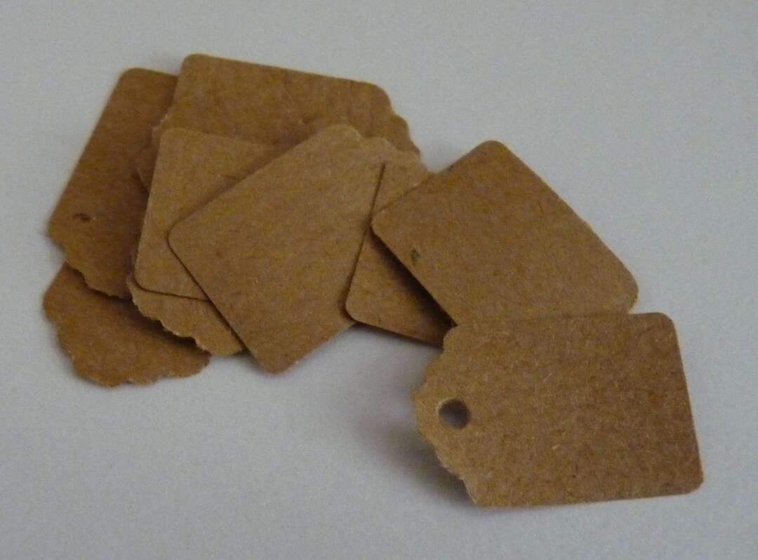 50 Tiny (size 1) Plain Kraft Brown Paper Price Hang Gift Tags - MADE OF ...