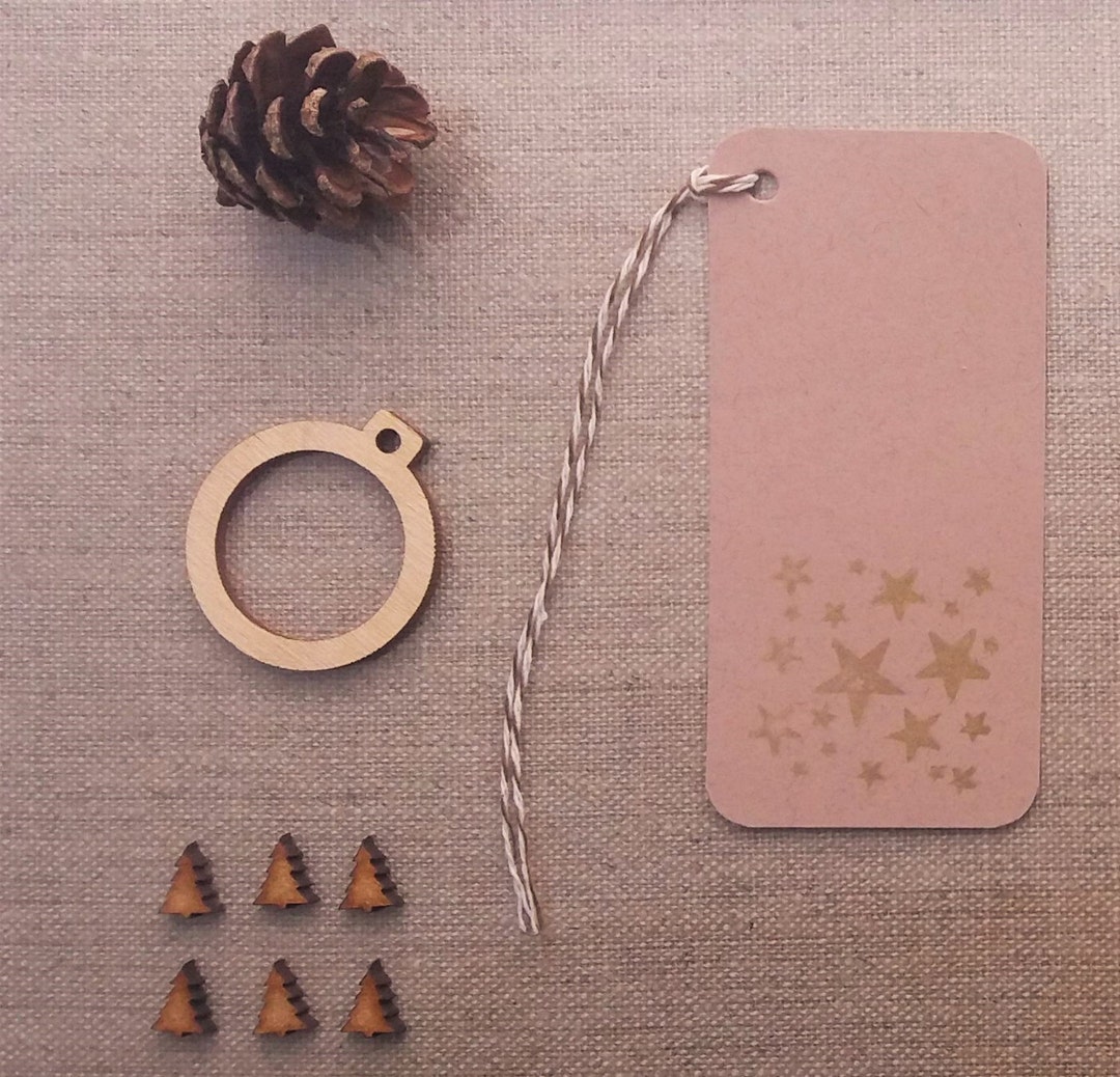 Large Size Gold Star Hand Printed Festive Gift Tags Buff Beige Colour ...
