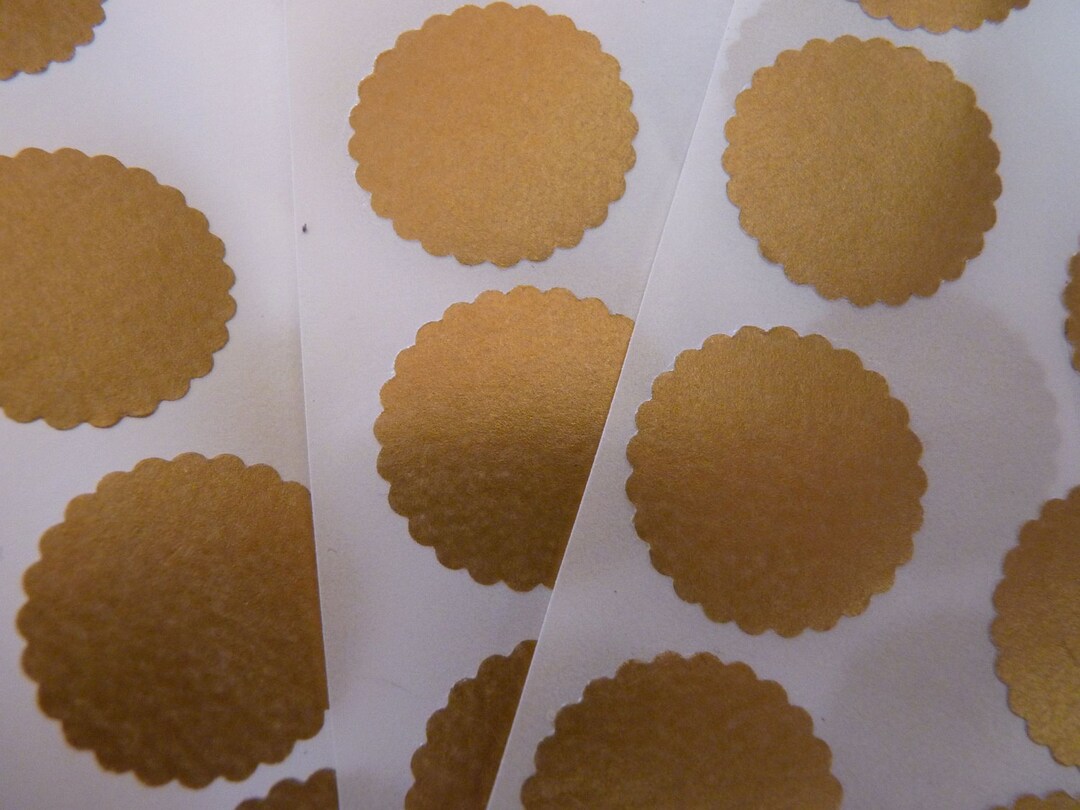 Rich Gold Circle Sticker Envelope Seals With Scalloped Edges - Etsy