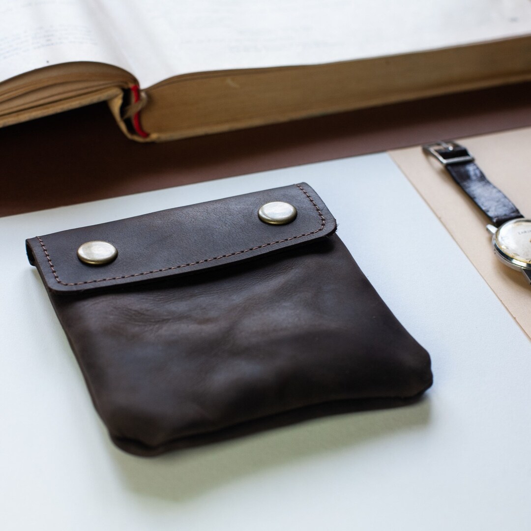 Personalized Leather Coin Pouch, Small Leather Pouch, Rosary Case ...