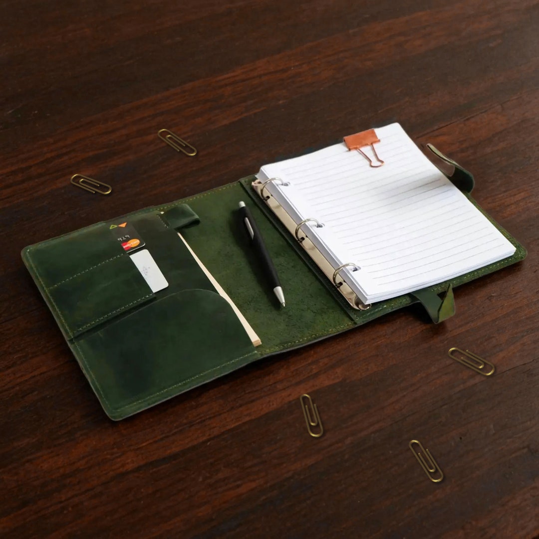 Personalized Leather Portfolio Binder, Leather 3 Ring Binder, Custom 3 ...