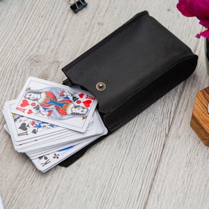 Playing Card Case Leather, Personalized Playing Card Holder, Playing ...