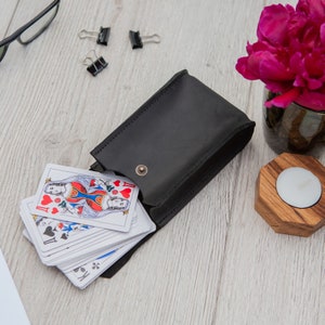 Playing Card Case Leather, Personalized Playing Card Holder, Playing ...