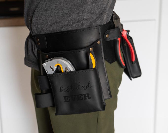 Custom Leather Tool Belt, Personalized Tool Belt for Men, Leather Tool ...