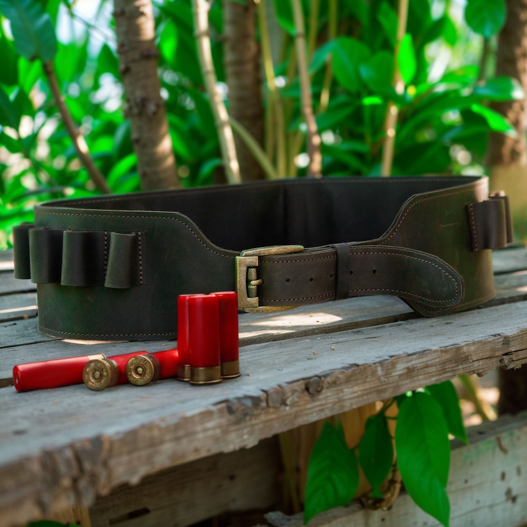 Leather Cartridge Holder Belt, Shotgun Shell Holder, Hunter Gifts for ...