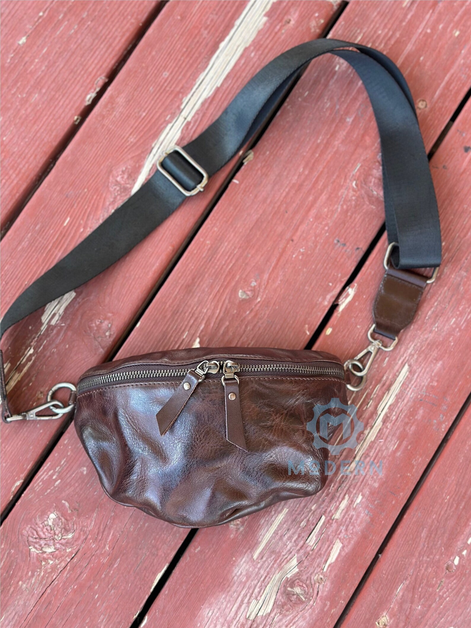 Leather Bum Bag | Rustic Leather Belt Bag | Cowhide Leather Bumbag ...