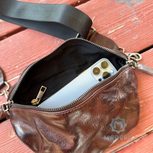 Leather Bum Bag | Rustic Leather Belt Bag | Cowhide Leather Bumbag ...