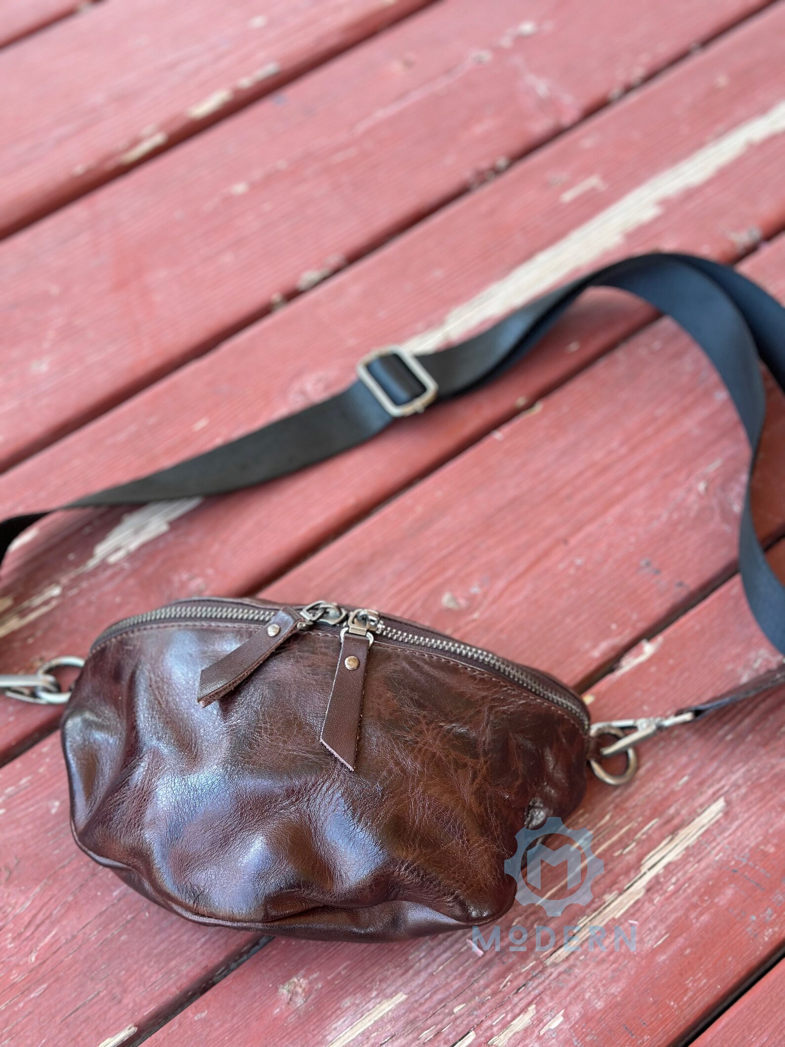 Leather Bum Bag | Rustic Leather Belt Bag | Cowhide Leather Bumbag ...