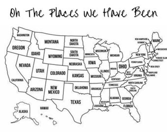 US Travel Map Fill in Map Color in Map US Color Map - Etsy