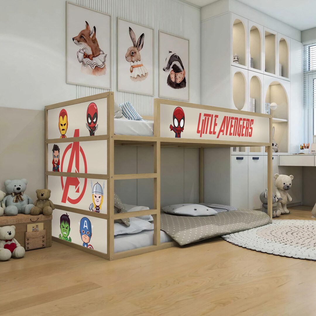 Super Heroes Kura Bed Sticker, Avengers Kids Kura Bed Sticker, Peel and ...