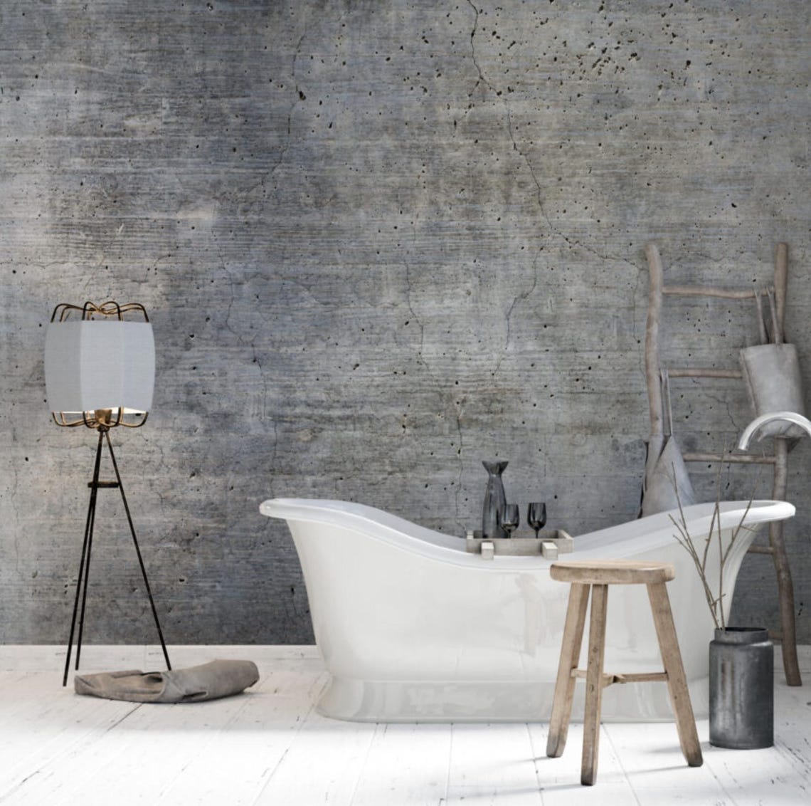 Old Concrete Textured, Rustic Grunge Decor, Concrete Look Wallpaper ...