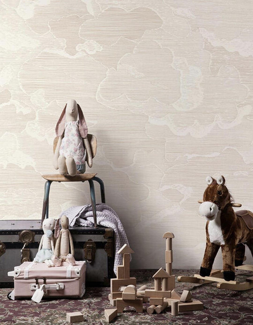 Beige Clouds Wallpaper, Pastel Beige Sky Peel and Stick Mural ...