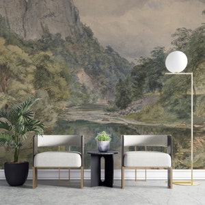 Countryside Wallpaper, Rural Forest Mural, Oil Painting Mural, Peel and ...