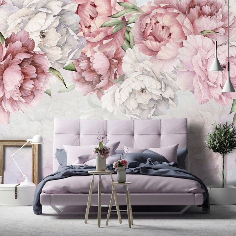 Peony Wall Mural - Etsy