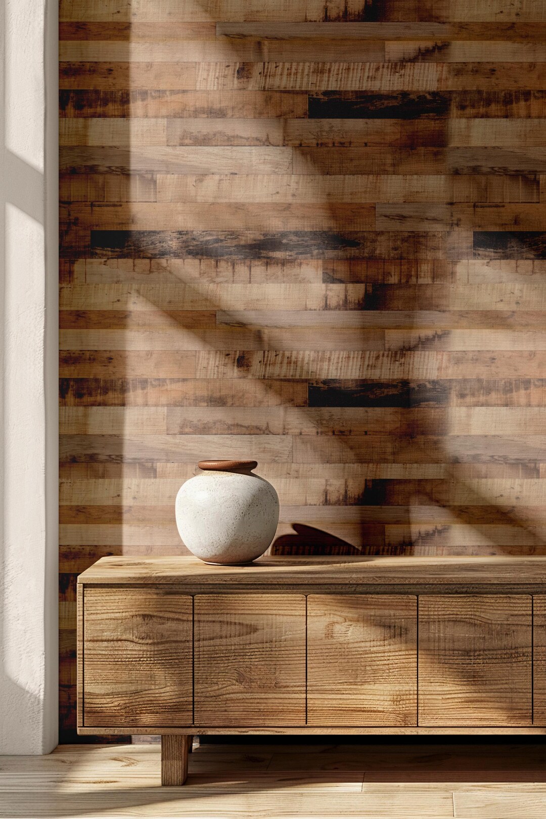 Wooden Plank Wallpaper, Parquet-look Wallpaper, Removable Peel and ...