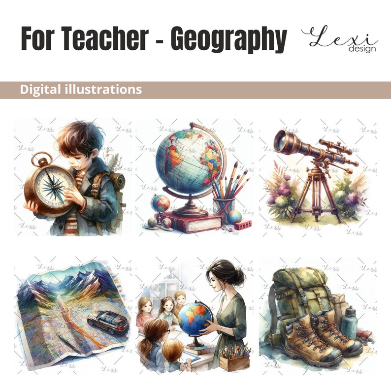 For Teacher Geography Digital Illustrations, Clipart, Scrapbooking ...